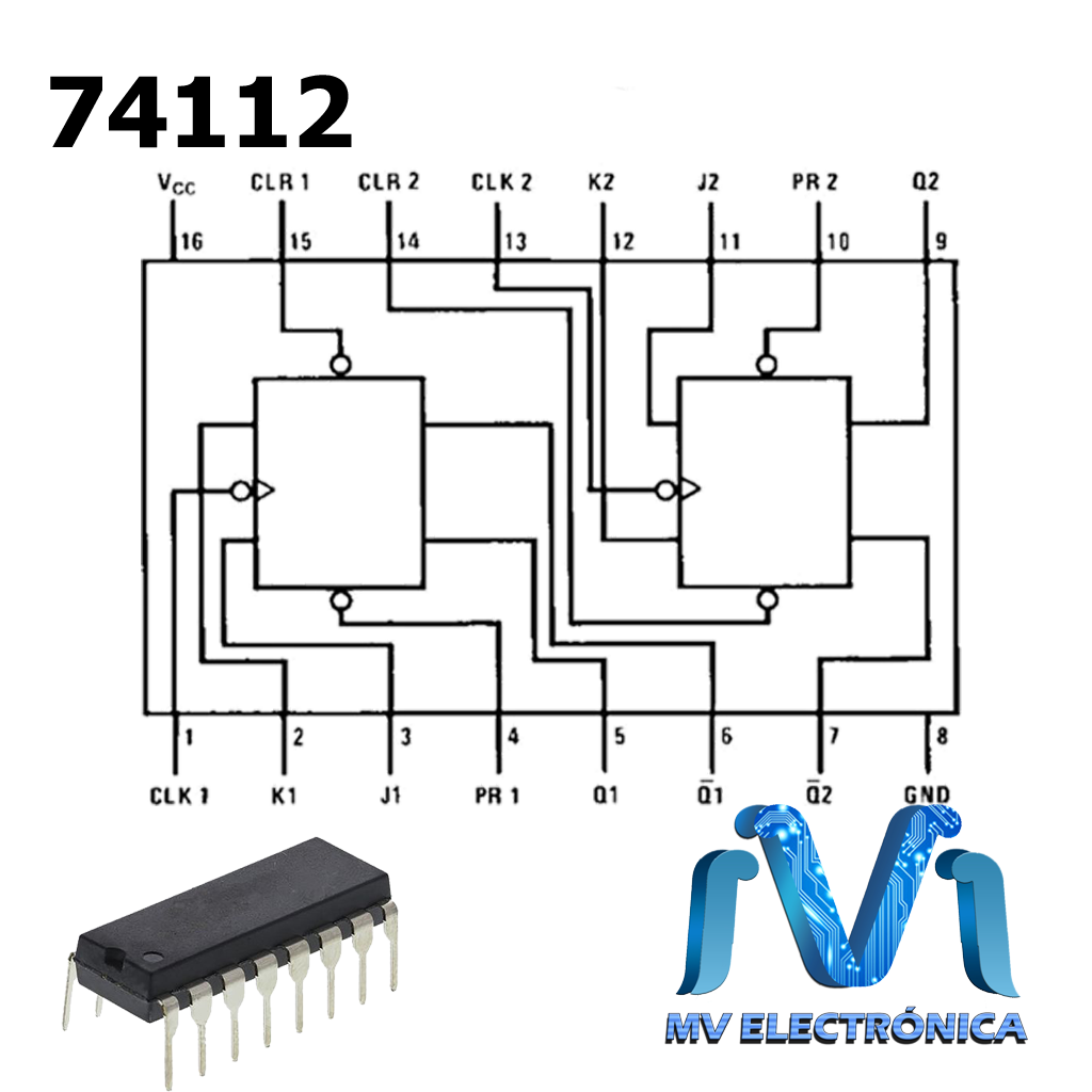 74LS112 74112 2 FLIP-FLOP DUAL JK CON PRESET Y CLEAR